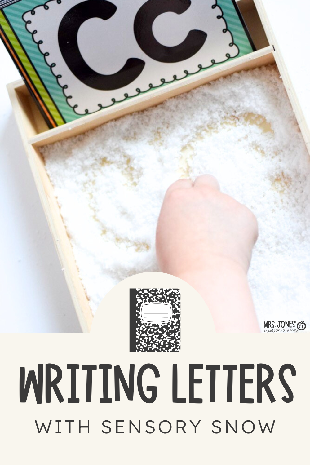 WRITING LETTERS WITH SENSORY SNOW - Mrs. Jones Creation Station