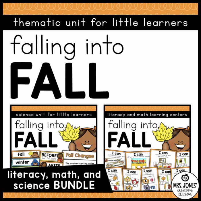 Fall Thematic Bundle | Science, Literacy, and Math Centers