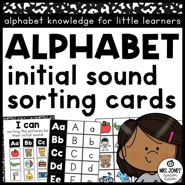 Alphabet Initial Sound Sorting Cards for Phonemic Awareness
