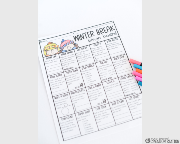 WINTER BREAK BINGO - Mrs. Jones Creation Station
