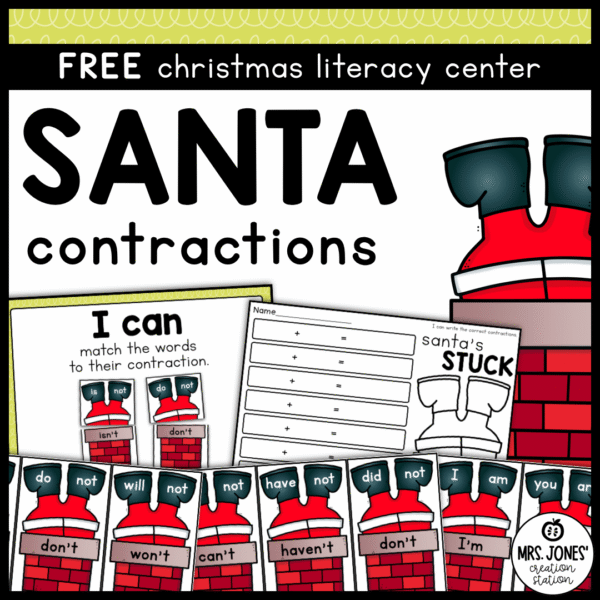 SANTA CONTRACTION MATCH - Mrs. Jones Creation Station