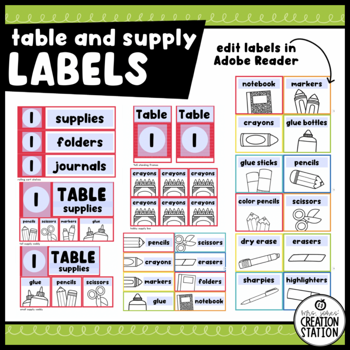 BRIGHTS CLASSROOM SUPPLY LABELS - Mrs. Jones Creation Station