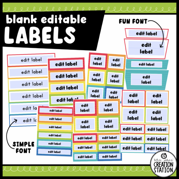 BRIGHTS CLASSROOM SUPPLY LABELS - Mrs. Jones Creation Station