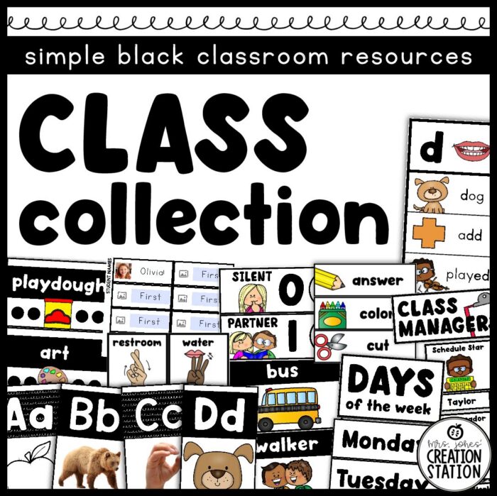 SIMPLE BLACK CLASSROOM BUNDLE | CLASSROOM DECOR, ORGANIZATION AND ...