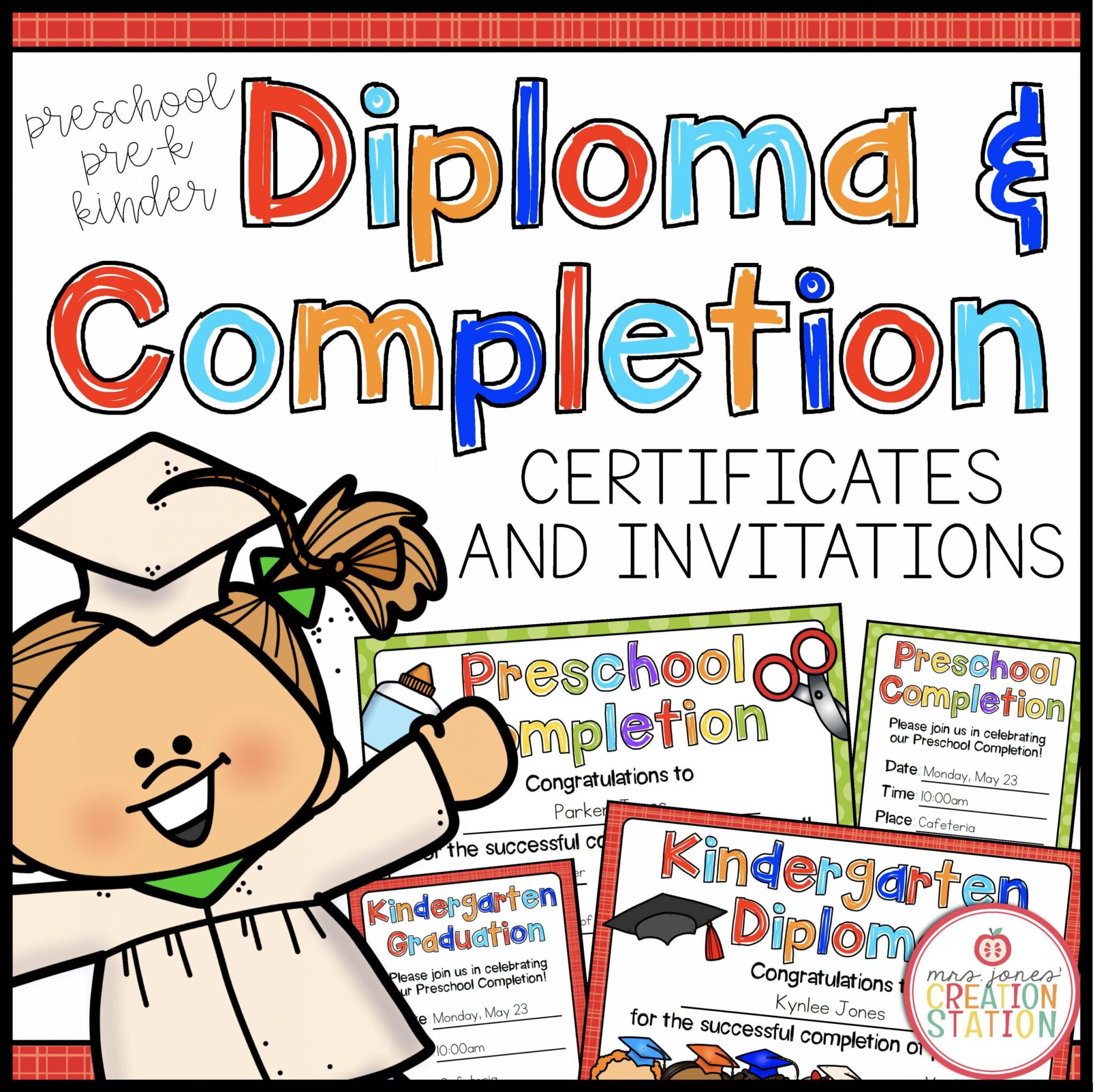 GRADUATION DIPLOMAS AND CERTIFICATES - Mrs. Jones Creation Station
