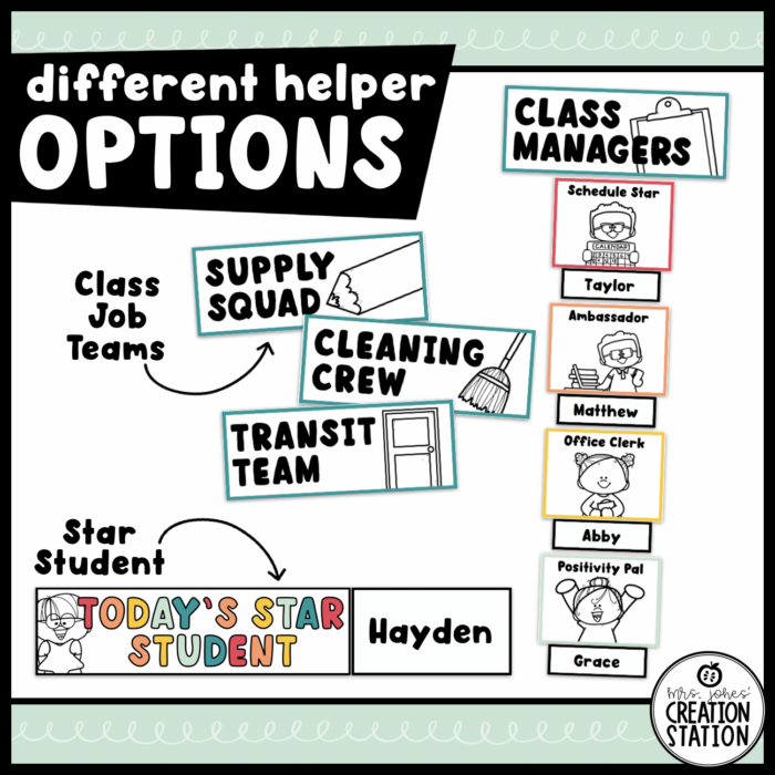CALM COLORS CLASSROOM JOBS CHART - Mrs. Jones Creation Station