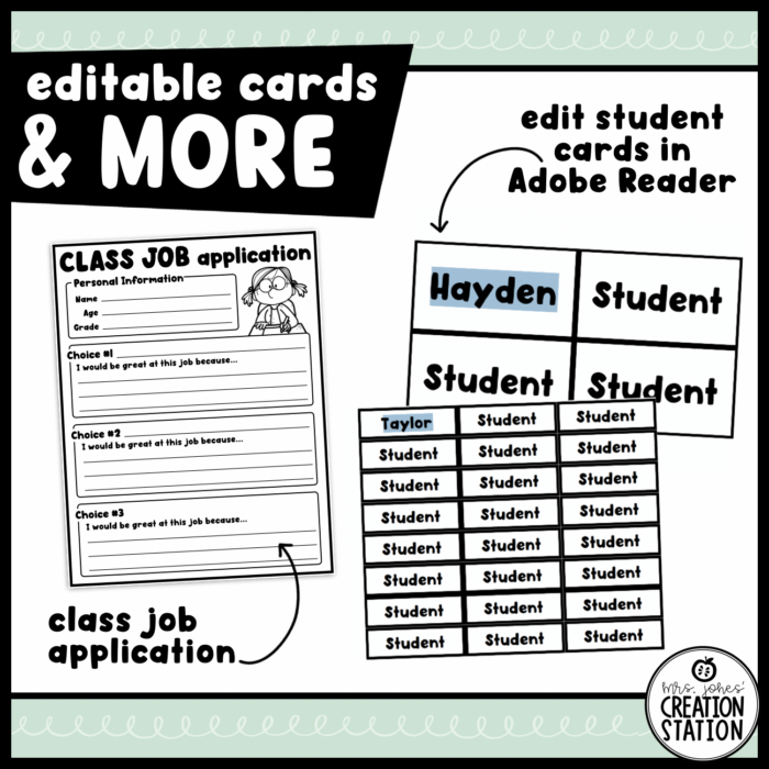 CALM COLORS CLASSROOM JOBS CHART - Mrs. Jones Creation Station