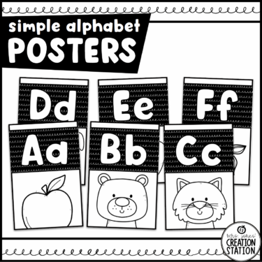 BLACK AND WHITE ALPHABET POSTERS - Mrs. Jones Creation Station