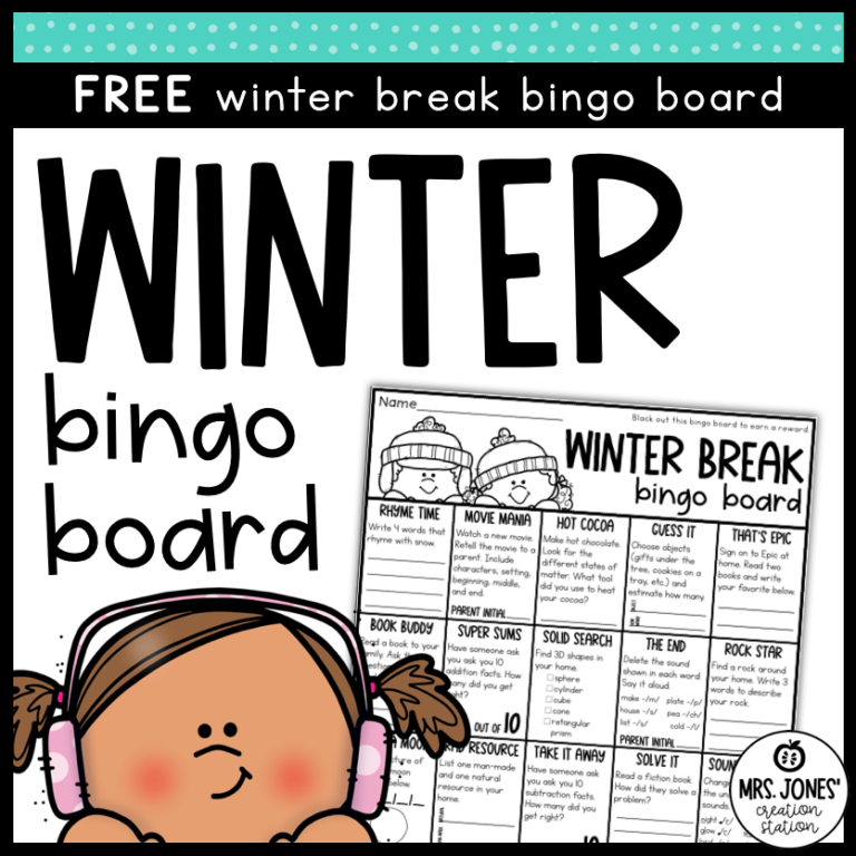 WINTER BREAK BINGO - Mrs. Jones Creation Station