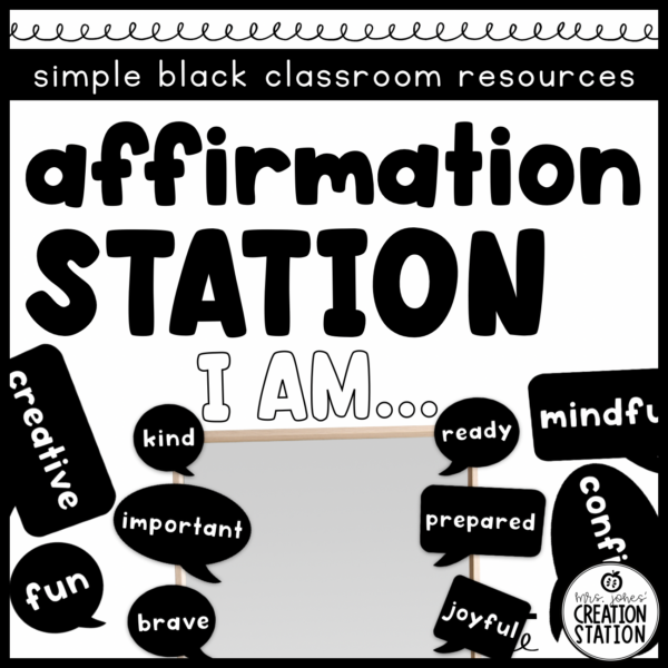 SIMPLE BLACK AFFIRMATION STATION FOR POSITIVE AFFIRMATIONS - Mrs. Jones ...