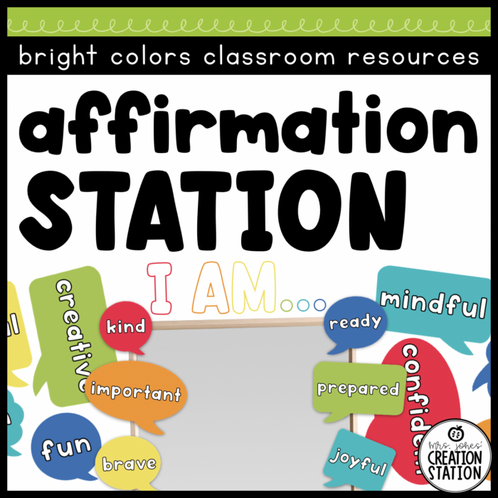 BRIGHTS CLASSROOM POSITIVE AFFIRMATION STATION - Mrs. Jones Creation ...