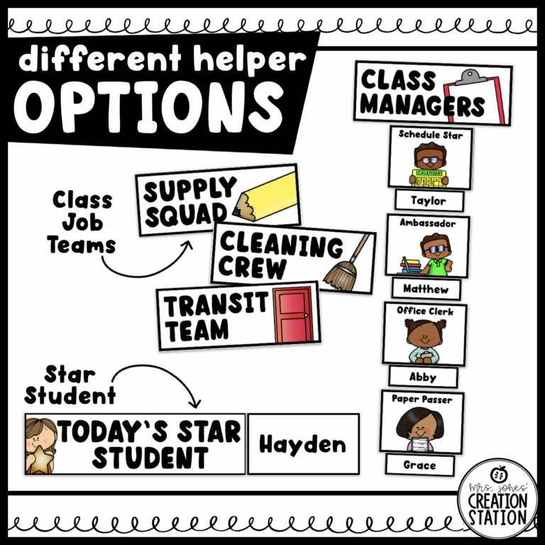 SIMPLE BLACK CLASSROOM JOBS CHART - Mrs. Jones Creation Station