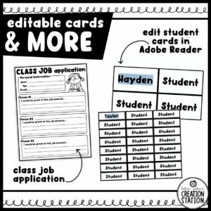 SIMPLE BLACK CLASSROOM JOBS CHART - Mrs. Jones Creation Station