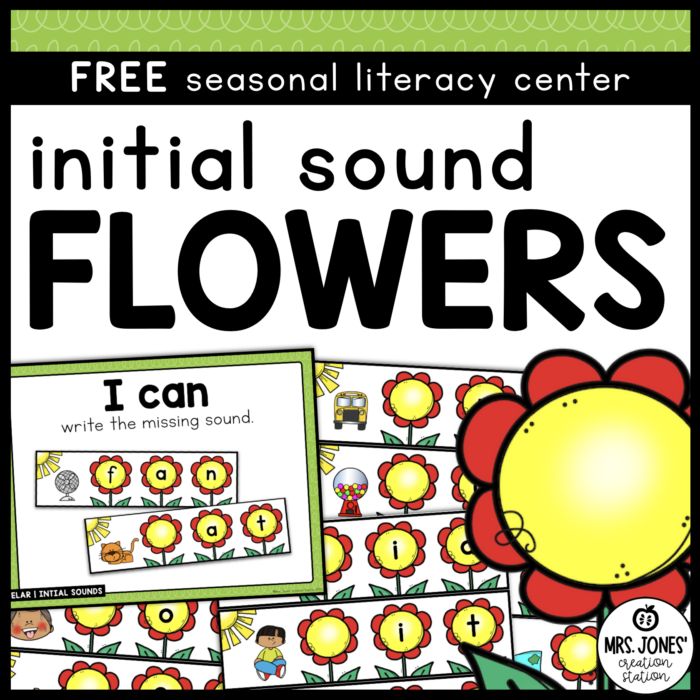 INITIAL SOUNDS FLOWER GARDEN LITERACY ACTIVITY - Mrs. Jones Creation ...
