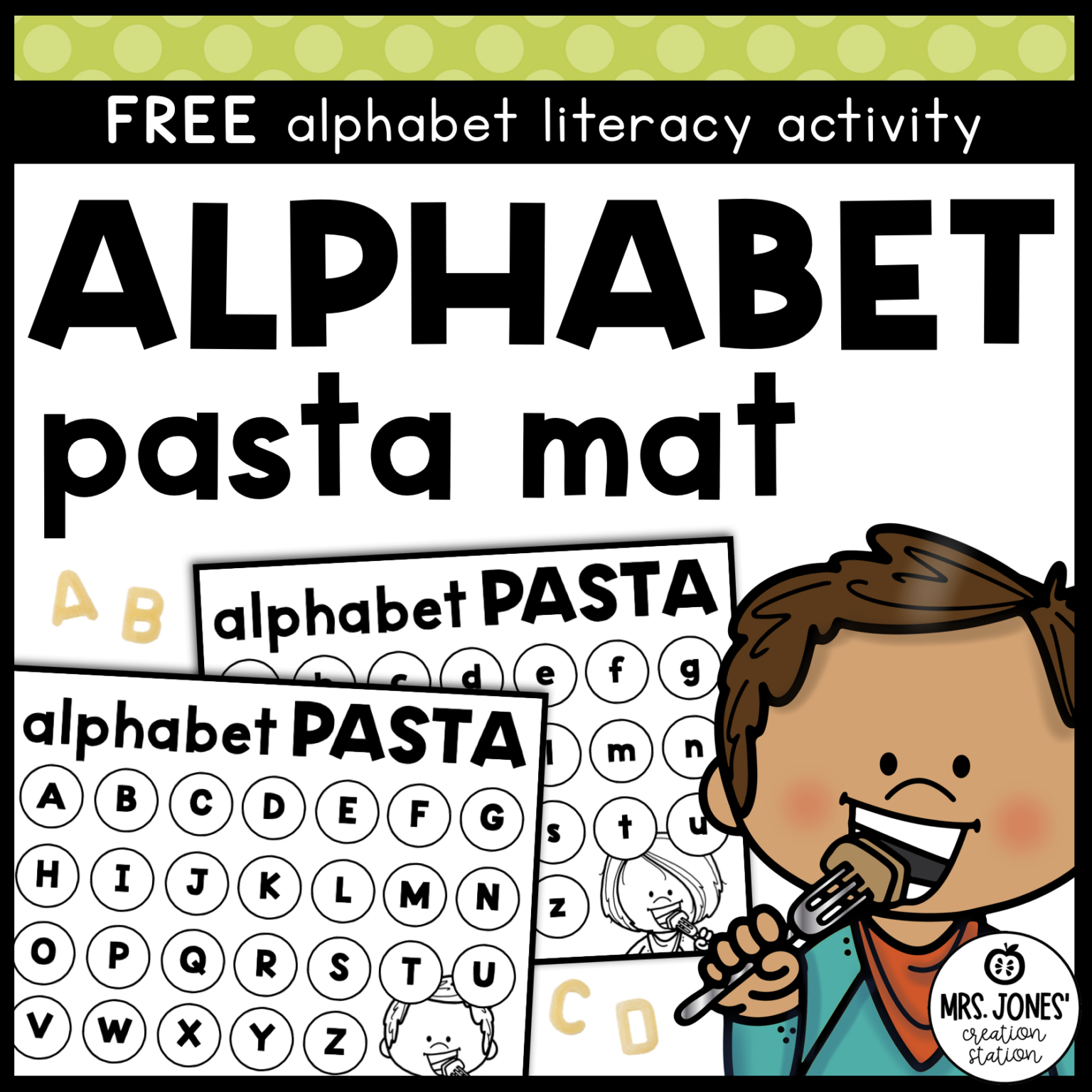 ALPHABET PASTA MAT - Mrs. Jones Creation Station