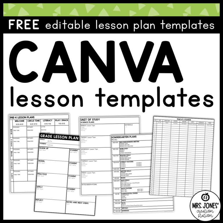 Free Canva Lesson Plan Templates for Teachers