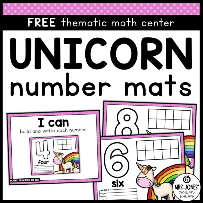 UNICORN NUMBER MATS - Mrs. Jones Creation Station