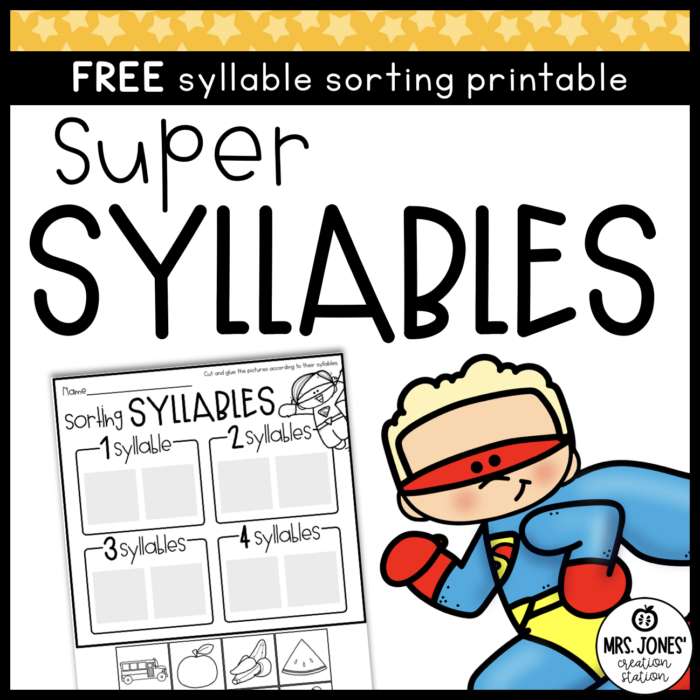 SUPER SYLLABLES LITERACY ACTIVITY - Mrs. Jones Creation Station