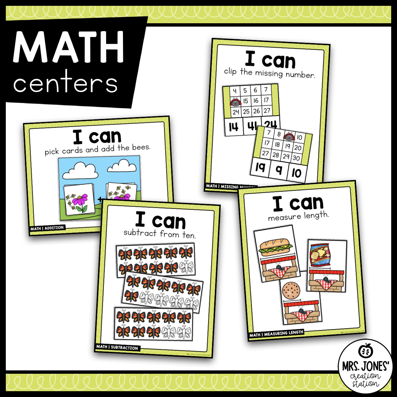 BUGS AND INSECTS THEMED MATH AND LITERACY CENTERS - Mrs. Jones Creation ...