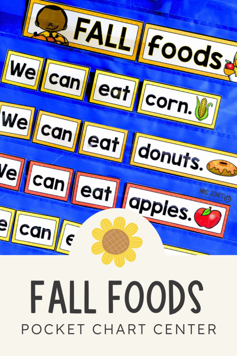 FALL FOODS POCKET CHART SENTENCES - Mrs. Jones Creation Station