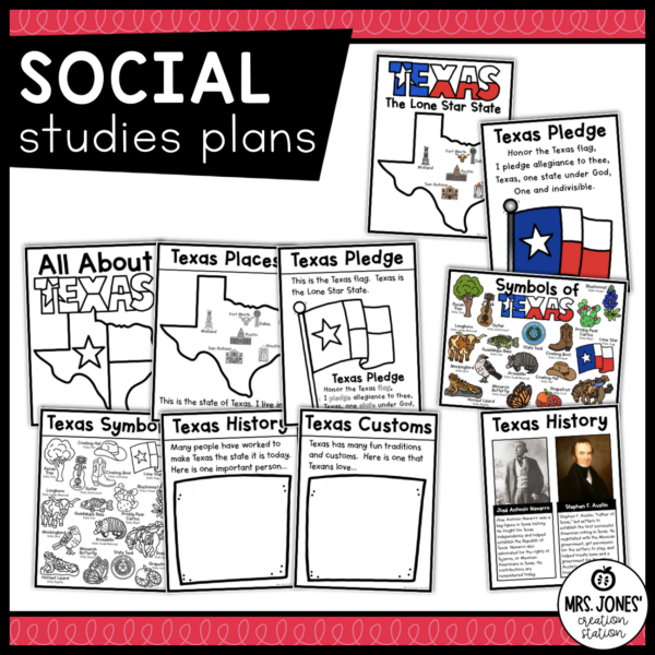 TEXAS SOCIAL STUDIES UNIT - Mrs. Jones Creation Station