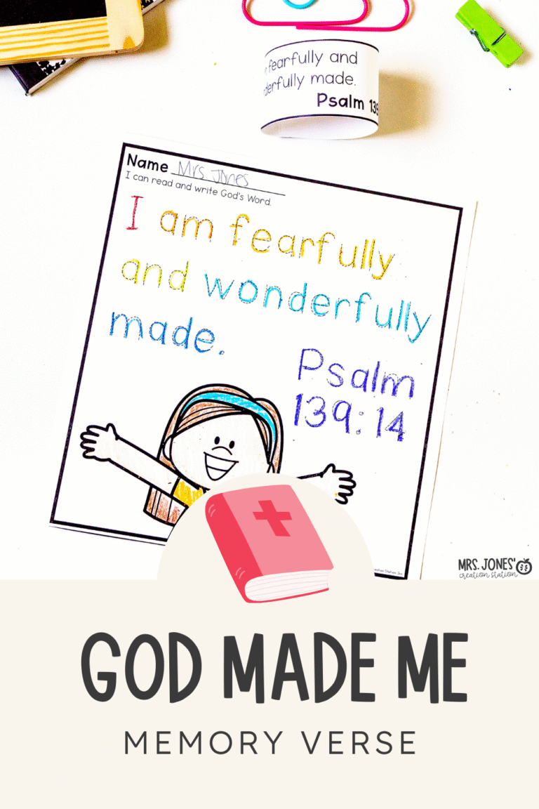 GOD MADE ME MEMORY VERSE - Mrs. Jones Creation Station